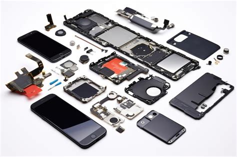 Premium Photo Smartphone Components On White Background With Clipping Path