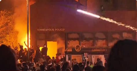 Protesters Burn Down Minneapolis Police Station Murderer Cop Derek