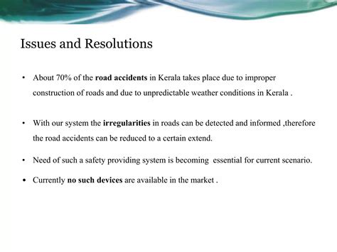 pothole detection system pptx auto safety automotive