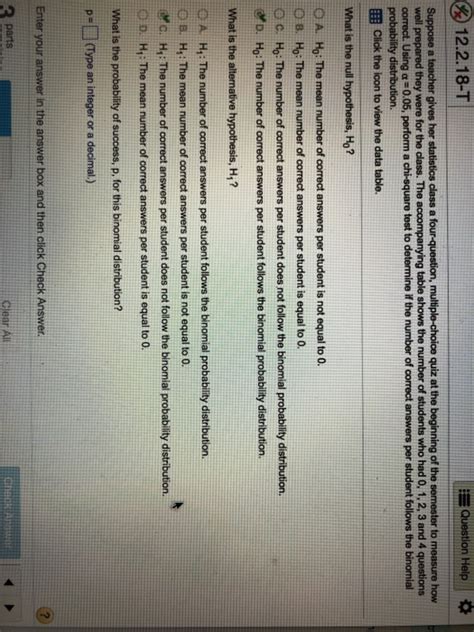 Solved 12218 T Question Help Multiple Choice Quiz At The