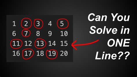 Checking For Prime Numbers Can You Solve This In One Line 3 By Liu