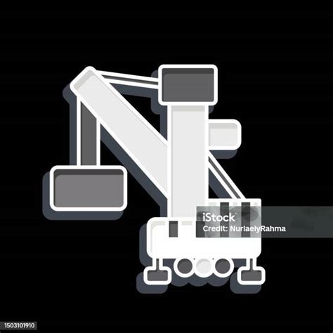 아이콘 하버 크레인 건설 차량 기호와 관련이 있습니다 광택 스타일 심플한 디자인 편집 가능 간단한 그림 개체 그룹에 대한 스톡