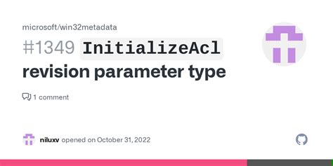 `initializeacl` revision parameter type · issue 1349 · microsoft