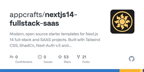github appcrafts nextjs14 fullstack saas modern open source starter templates for next js 14