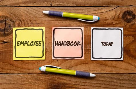 Text Showing Inspiration Employee Handbook Word Written On Document That Contains An Operating