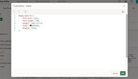 Caps Lock Onoff Indicator With Javascript In Oracle Apex Oracle