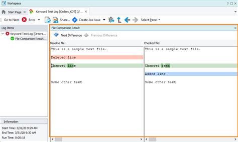 File Comparison Results Log Testcomplete Documentation