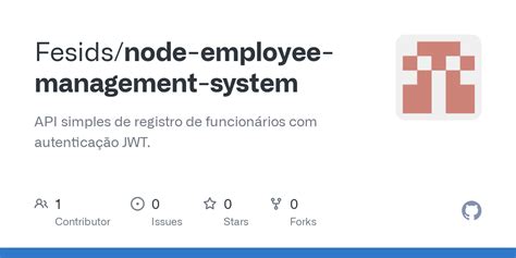 Github Fesidsnode Employee Management System Api Simples De Registro De Funcionários Com