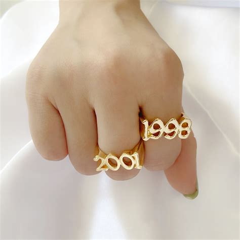 Year Number Ring For Women Stainless Steel Ring Si Vicedeal