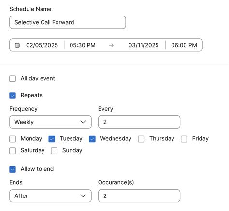Control Hub에서 예약 만들기