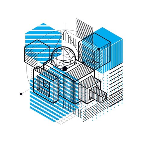 Premium Vector Isometric Abstract Background With Lines And Other Different Elements Vector