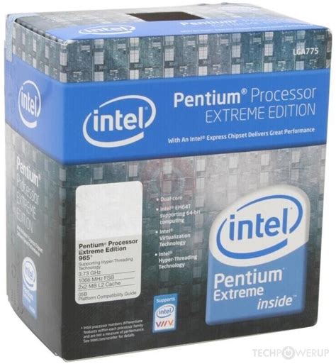 Intel Pentium Extreme Edition Specs Techpowerup Cpu Database