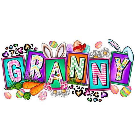 Vintage Granny Easter Day Leopard Png File Granny Bunny Png Inspire
