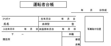 安全運転管理者・トラック協会の方におすすめ「運転者台帳」無料テンプレート！電子化可能で顔写真が挿入できるフォーマット！ 可愛いだらけ