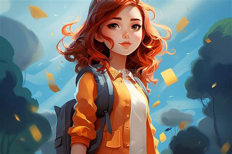 漫画女孩插画图片下载 正版图片600802559 摄图网