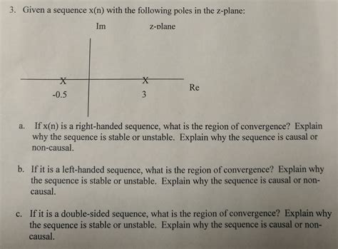 solved given a sequence x n with the following poles in the