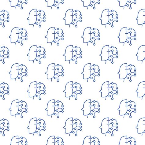 Premium Vector Vector Ai Technology Head Innovation Outline Seamless Pattern