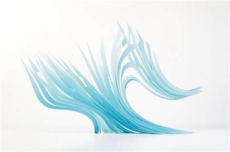 Abstract Blue Swirling Shapes Premium Ai Generated Image
