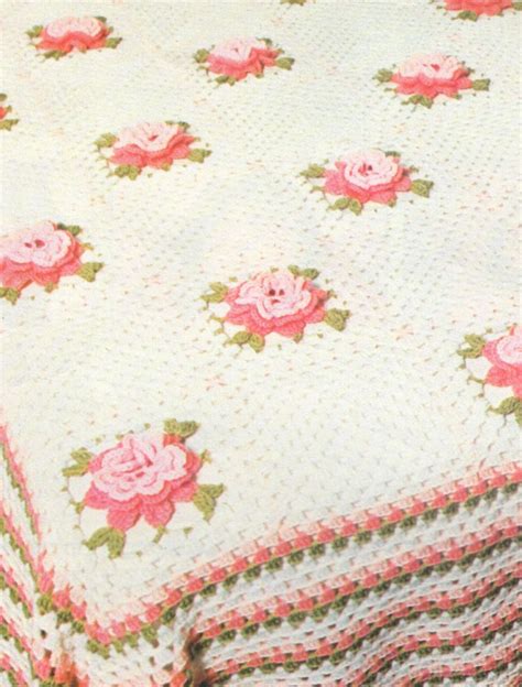 Rose Flower Bedspread Crochet Pattern Pdf Bed Cover Bedroom Etsy