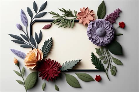 Premium Ai Image Floral Frame Ai Generative
