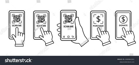 Qr Code Scan Me Vector Illustration Stock Vector Royalty Free 2089963261 Shutterstock