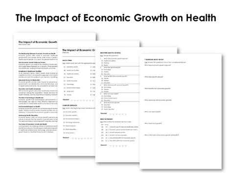 The Impact Of Economic Growth On Health Teaching Resources