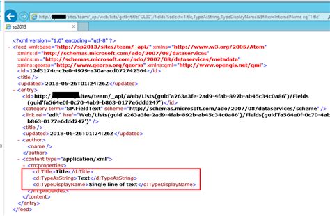 Javascript How To Get The Type Of A List Column In Sharepoint Rest Api Stack Overflow