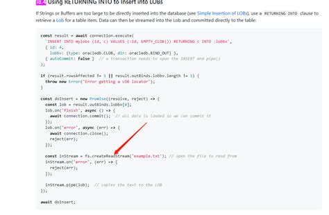 Question For Large String Insert · Issue 1277 · Oraclenode Oracledb
