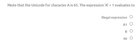 Solved Note That The Unicode For Character A ﻿is 65 ﻿the