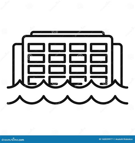 Building Flood Icon Outline Style Stock Vector Illustration Of Hurricane Nature 160039977