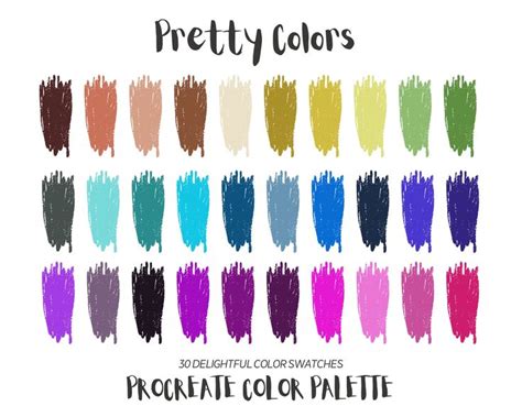 Pretty Colors Procreate Color Palette Procreate Swatches IPad