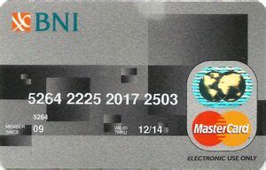 Bank Card Atm Debit Card Silver Bank Bni Indonesiacolid Mc 005502