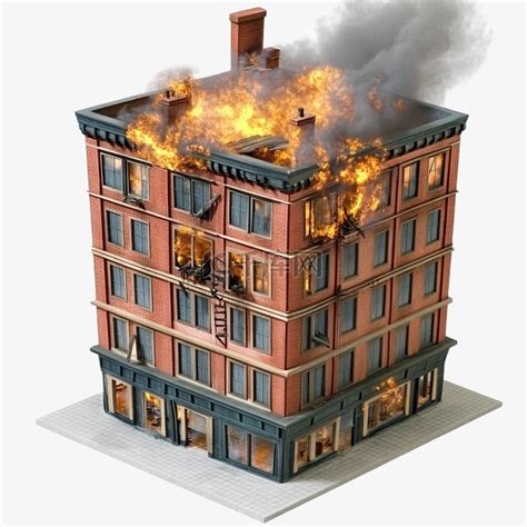 建筑物发生火灾灾害素材图片免费下载 千库网