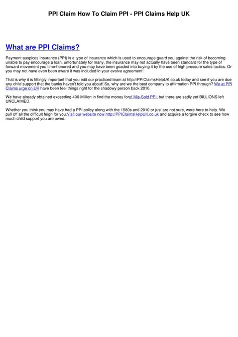 PPT PPI Claim PPI Claims Check PPI Claims Help UK PowerPoint Presentation ID 8188605