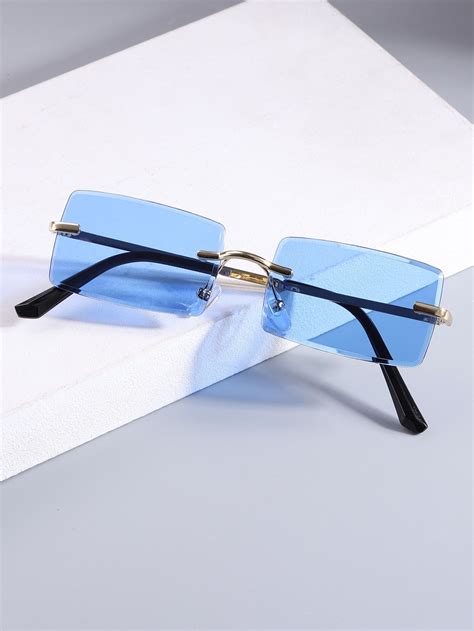 Men Rimless Tinted Lens Fashion Glasses Stylish Glasses For Men Mens