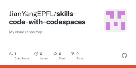 Github Jianyangepflskills Code With Codespaces My Clone Repository