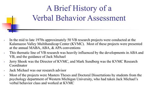 Ppt The Verbal Behavior Milestones Assessment And Placement Program