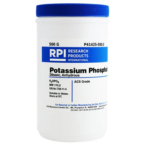 P41425 5000 Potassium Phosphate Dibasic Anhydrous 500 Grams