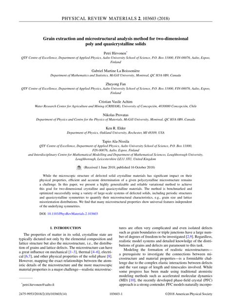 Pdf Grain Extraction And Microstructural Analysis Method For Two