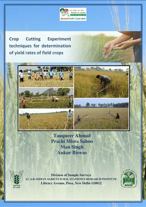 PDF Crop Cutting Experiment Techniques For Determination Of Yield Rates Of Field Crops