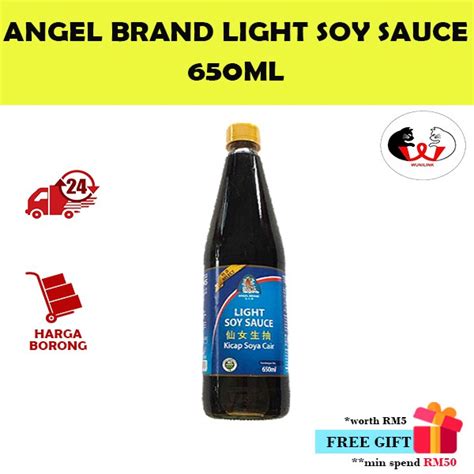 Angel Brand Sos Kicap Soya Cair 650ml Light Soy Sauce 650ml