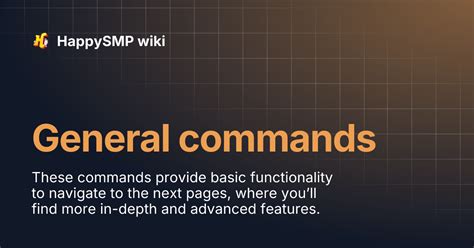 General Commands Happysmp Wiki