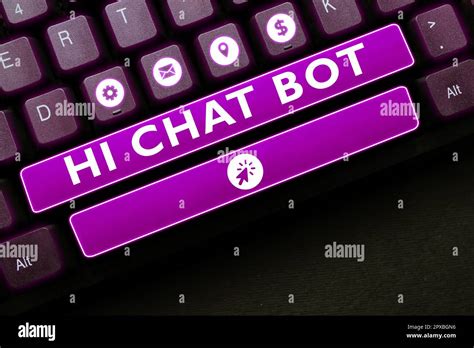 Conceptual Display Hi Chat Bot Concept Meaning Greeting To Robot Machine Who Answers To A Sent