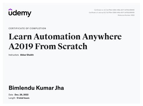 Bimlendu Jha On Linkedin Udemy Course Completion Certificate