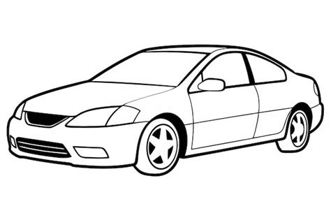 혼다 시빅 자동차 터 일러스트레이션 만화 클리파트 라인 아트 디자인 색 배경 혼다시빅 프리미엄 Ai 생성 이미지