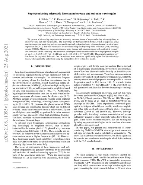 Pdf Superconducting Microstrip Losses At Microwave And Sub Millimeter Wavelengths