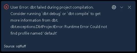 Getting Dbt Runtime Error When Using Sqlfluff Vscode Extension And Dbt