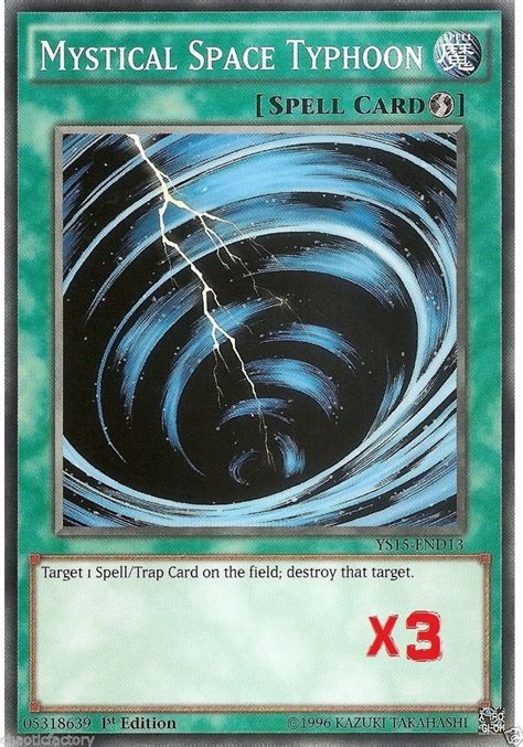 Yu Gi Oh 3 X Mystical Space Typhoon Common Various Set