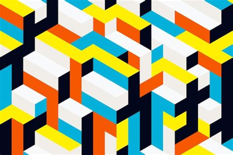 Premium Vector Abstract Colorful Isometric Mosaic Puzzle Pattern Background In Geometric Style