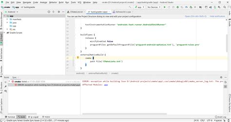 Android When I Link C Project With Gradle The Error Comes Error Exception While Building